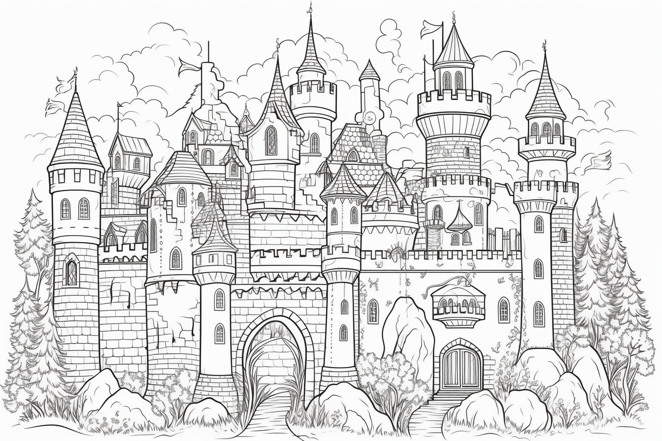 50 Castle Mandala Colouring Pages for Adults, Amazing Patterns for ...