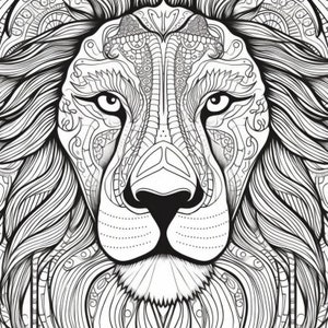 30 Lion Colouring Pages, Amazing Patterns, Adult Colouring Book ...