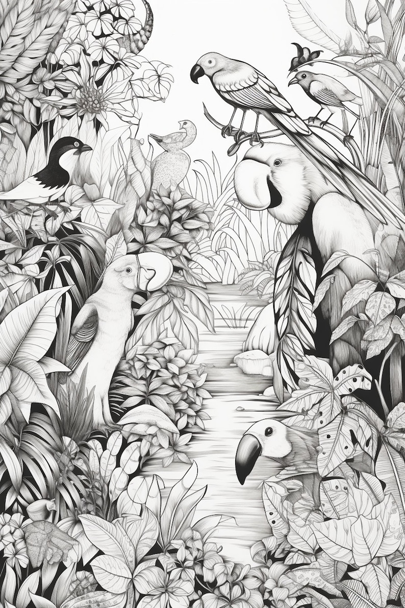 50 Rainforest Animals Colouring Pages, Amazing Patterns, Adult ...