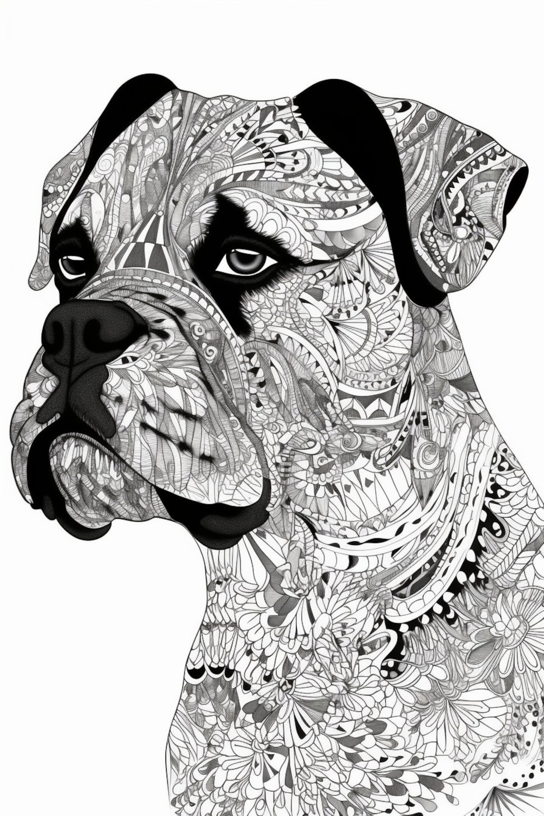 Boxer Dog Mandala Colouring Pages: 100 Amazing Patterns Adult - Etsy