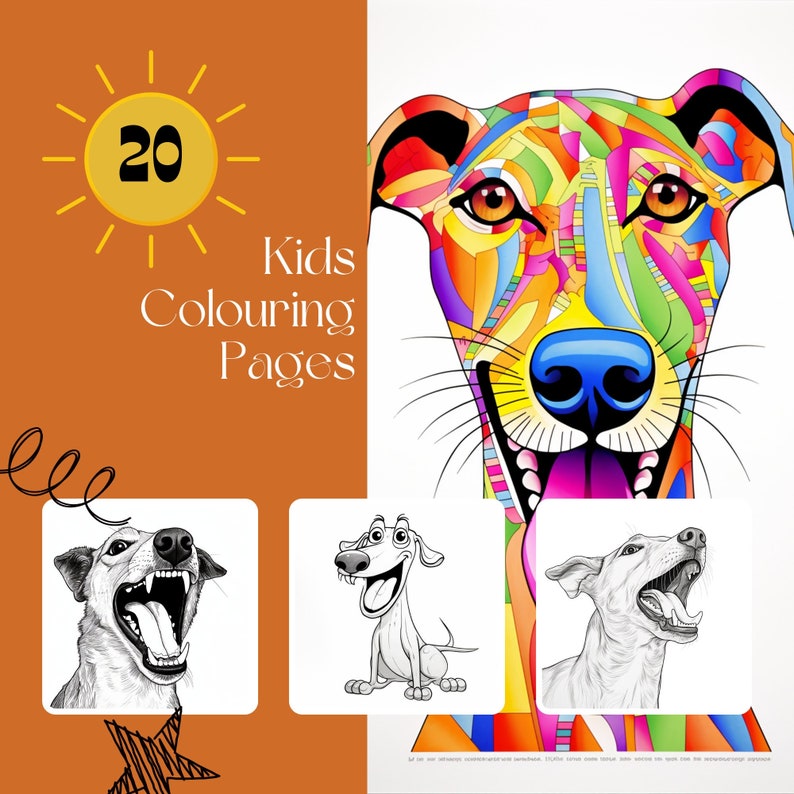 Dog Coloring Pages for Kids, 20 Fun Pages, Animal Coloring Sheets for ...