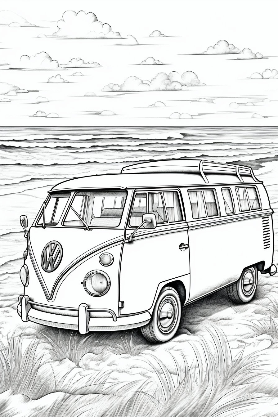 20 Vw Camper Van Kids Colouring Pages, Amazing Patterns, Kids Colouring ...
