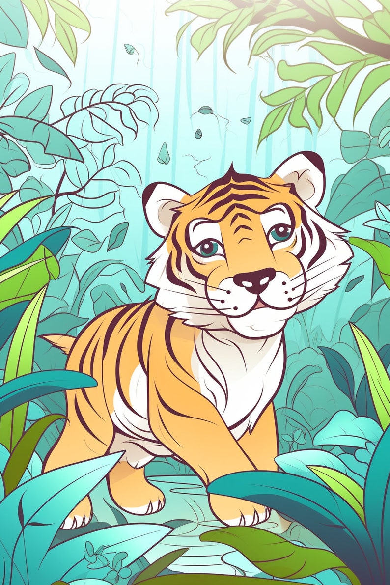 50 Baby Tiger Colouring Pages, Amazing Patterns, Adult Colouring Book ...