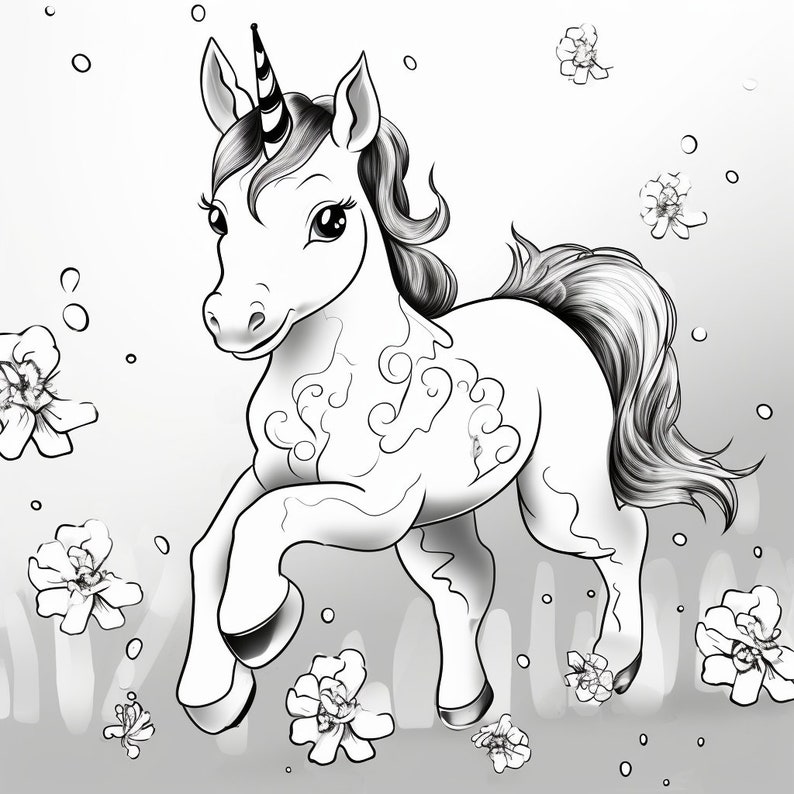 20 Unicorn Kids Colouring Pages, Amazing Patterns, Kids Colouring Book ...