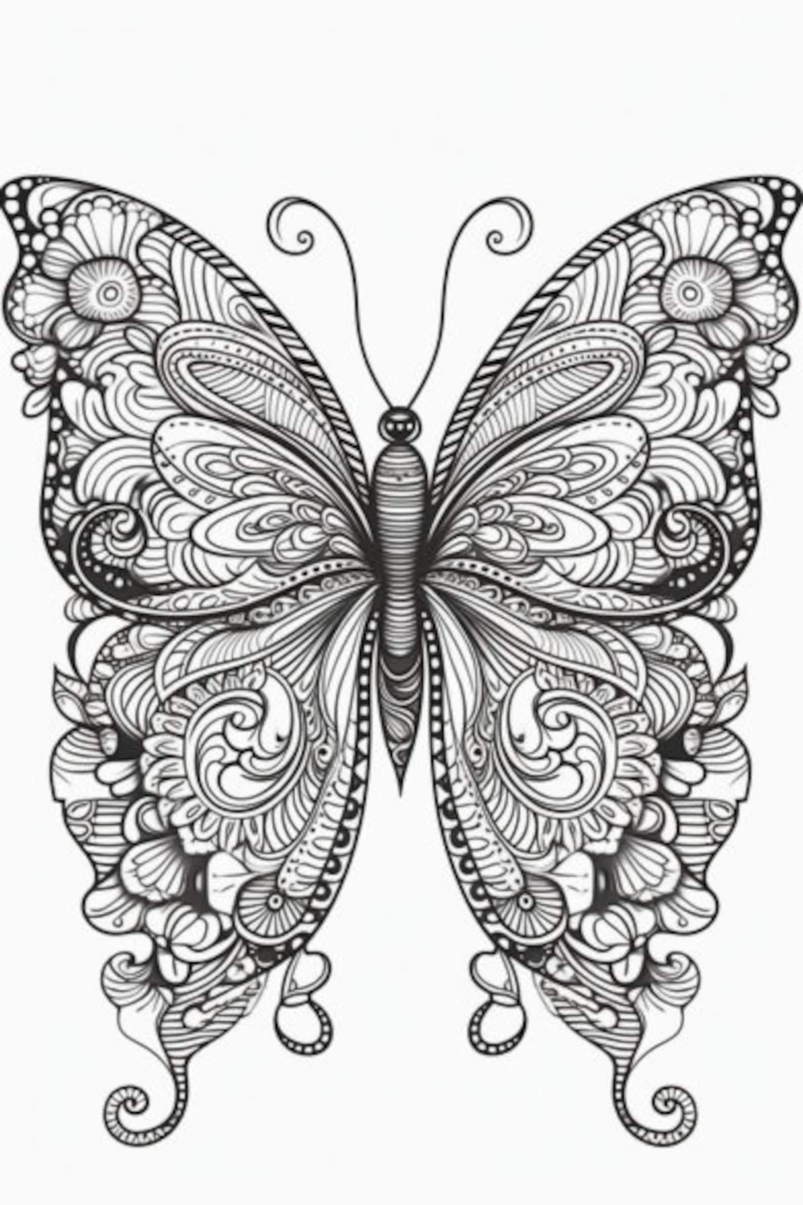 Butterfly Mandala Colouring Pages: 100 Amazing Patterns Adult - Etsy UK