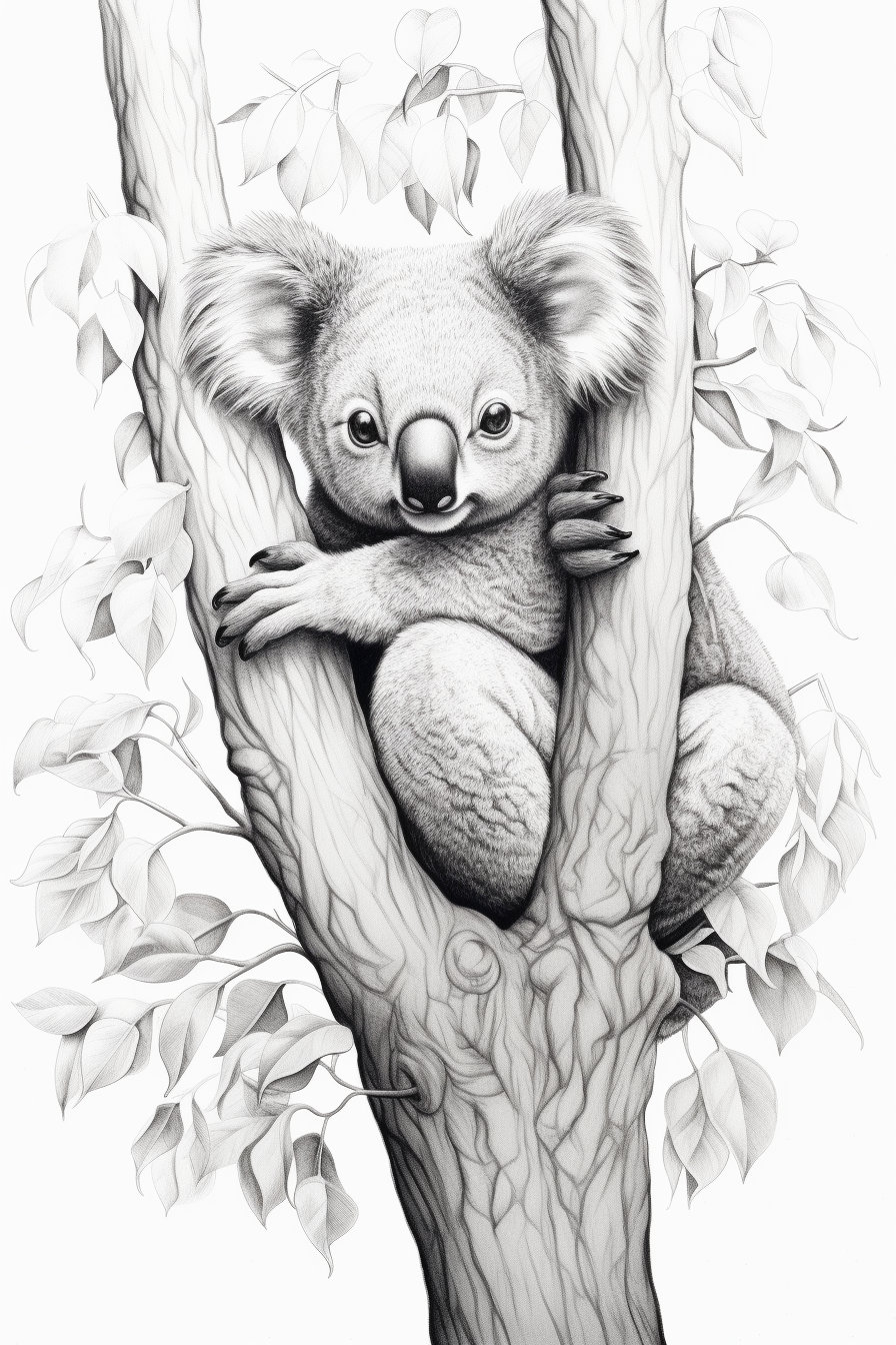 20 Koala Kids Colouring Pages, Amazing Patterns, Kids Colouring Book ...