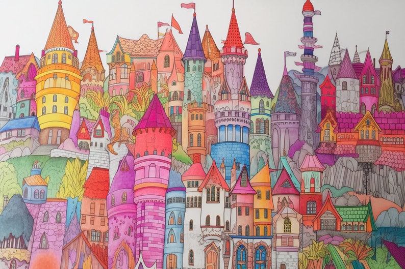50 Castle Mandala Colouring Pages for Adults, Amazing Patterns for ...