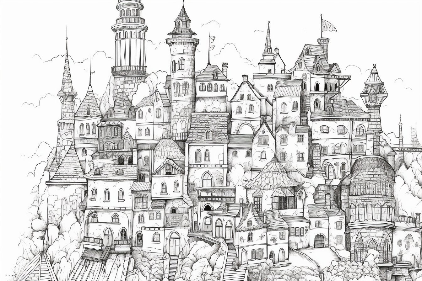 50 Castle Mandala Colouring Pages for Adults, Amazing Patterns for ...