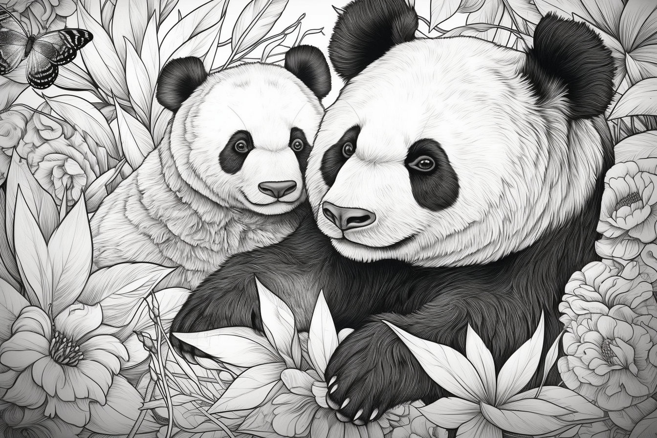 30 Pandas Colouring Pages Amazing Patterns Adult Colouring - Etsy