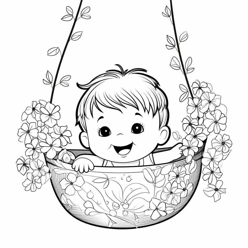20 Hanging Basket Kids Colouring Pages, Amazing Patterns, Kids ...