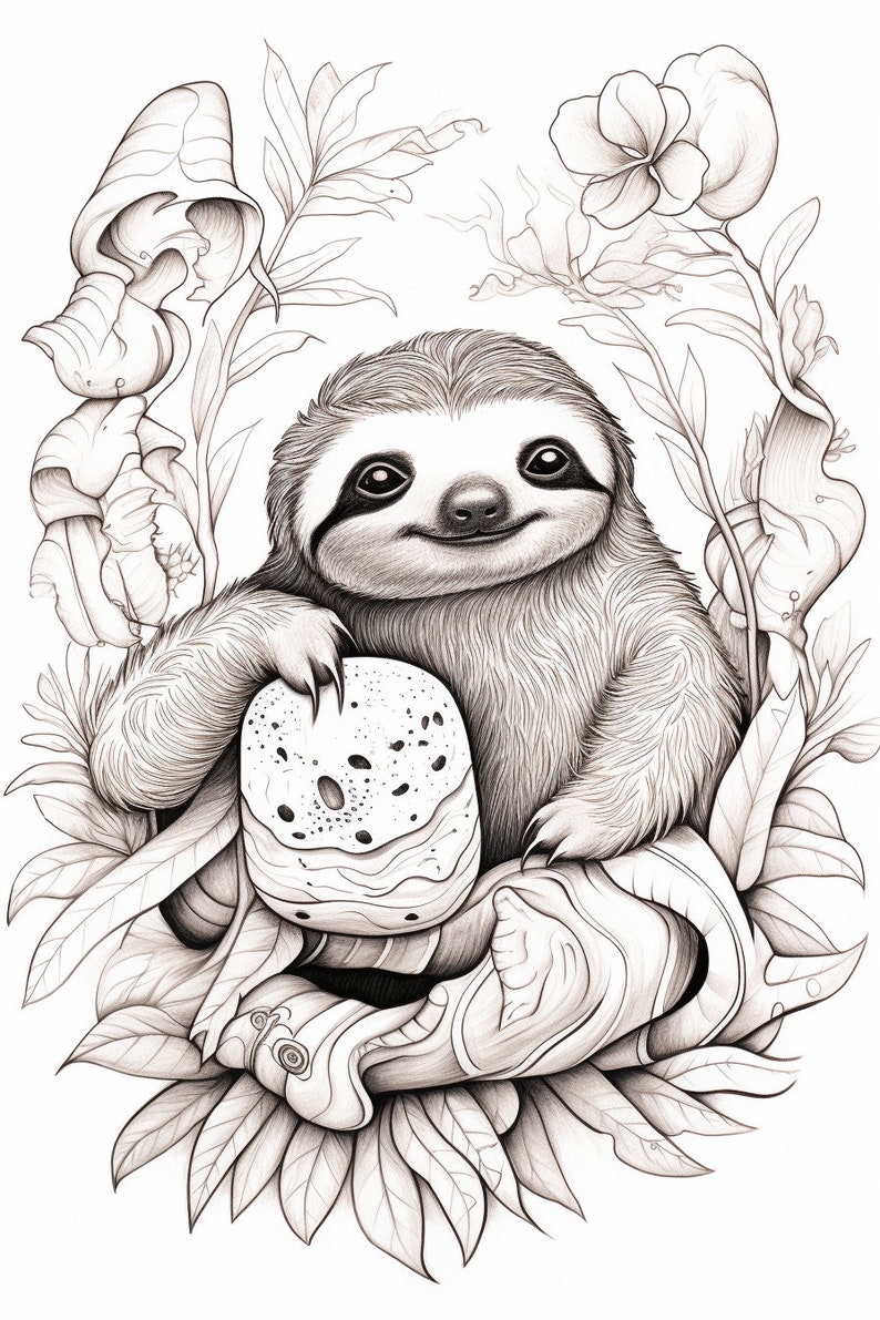20 Sloth on the Beach Kids Colouring Pages, Amazing Patterns, Kids ...