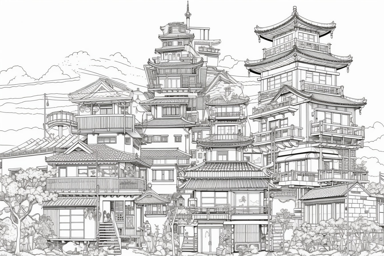 50 Japanese Colouring Pages for Adults, Amazing Patterns for Stress ...