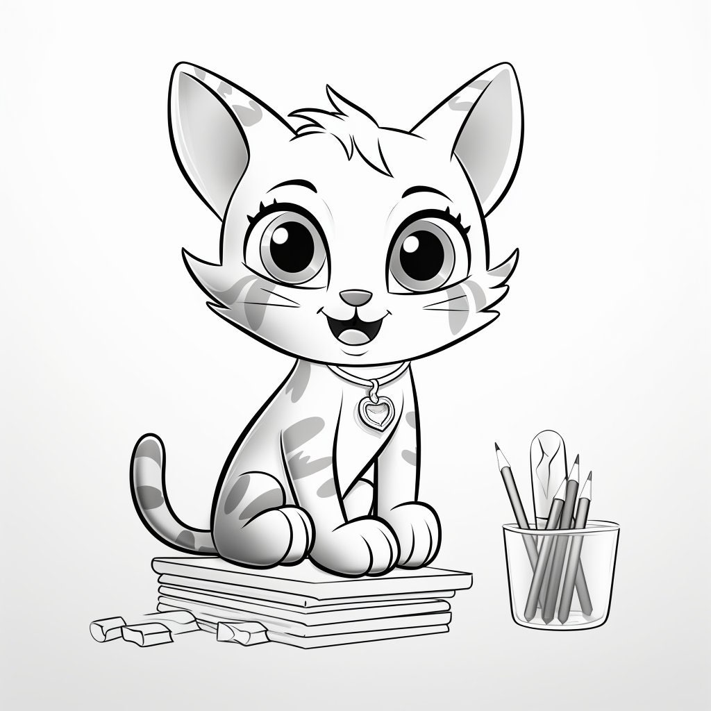 20 Cats Working Hard Kids Colouring Pages Amazing Patterns - Etsy
