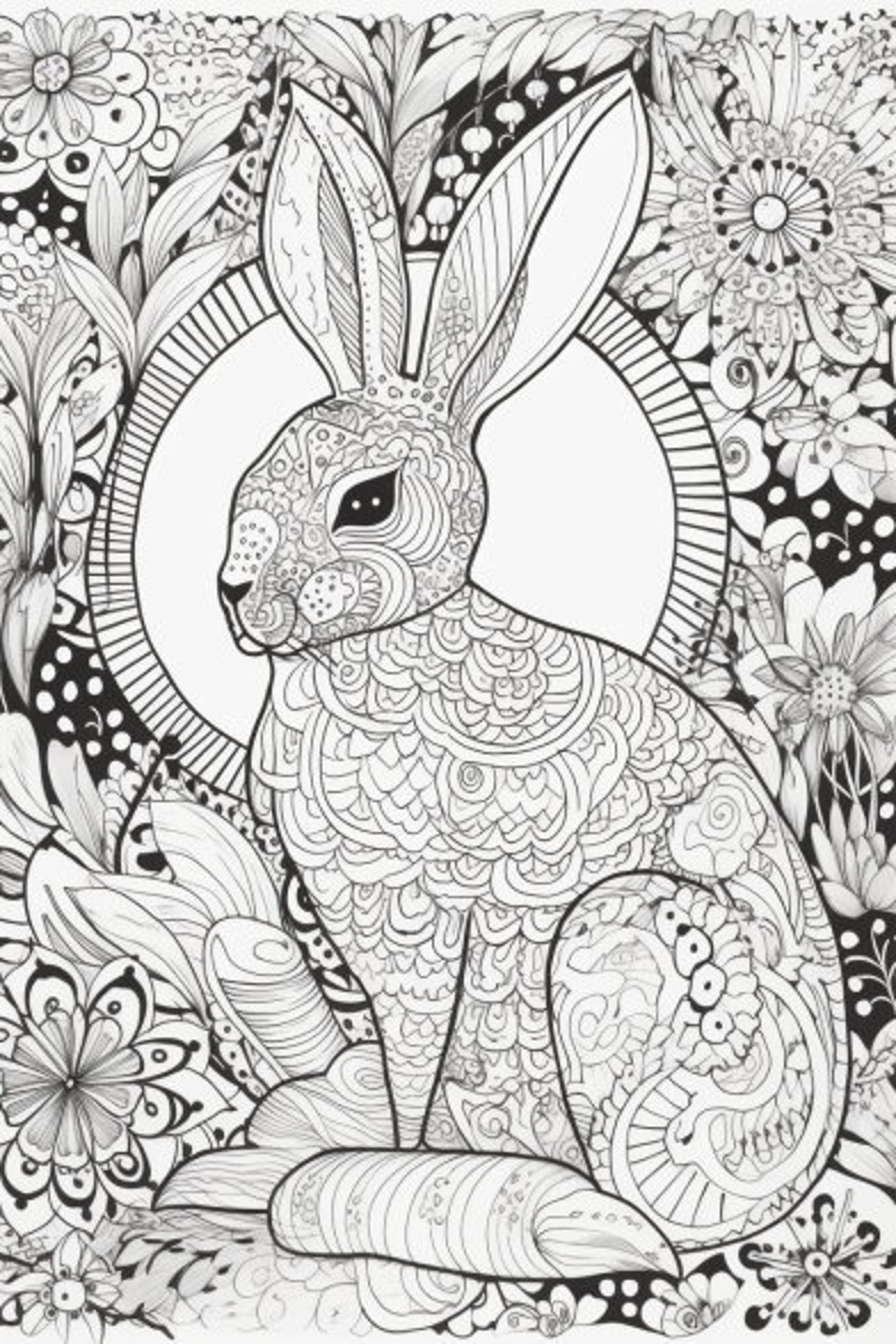 Bunny Mandala Colouring Pages: 100 Amazing Patterns Adult - Etsy