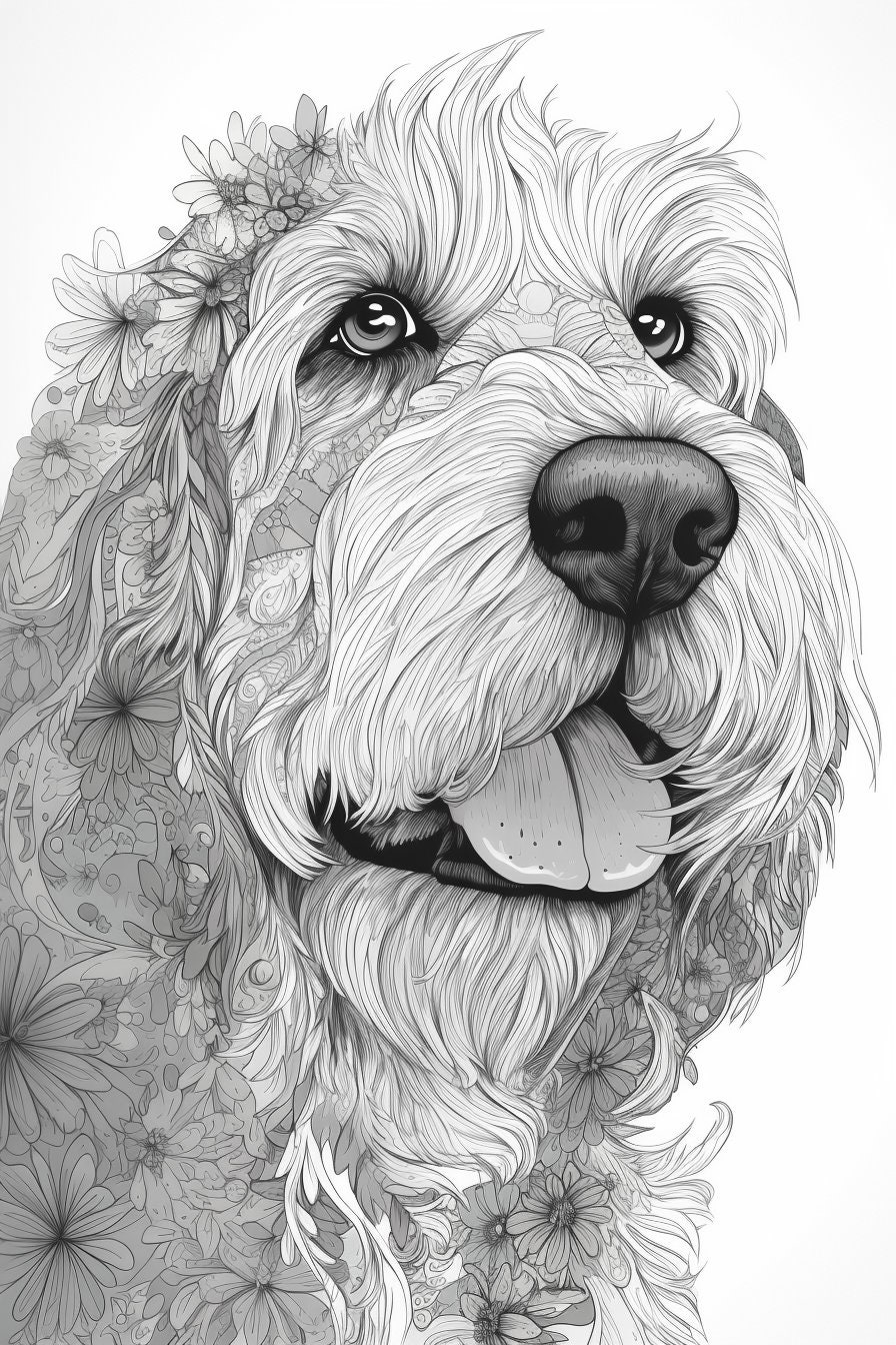30 Cute Dog Colouring Pages Amazing Patterns Adult Colouring - Etsy