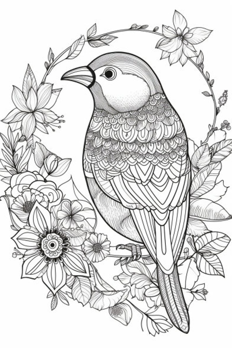 50 Birds Colouring Pages, Amazing Patterns, Adult Colouring Book ...