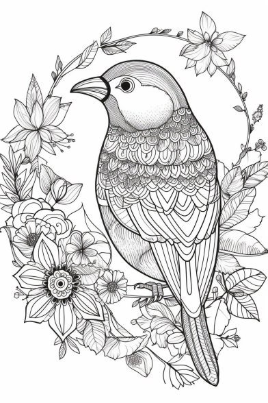 50 Birds Colouring Pages, Amazing Patterns, Adult Colouring Book ...
