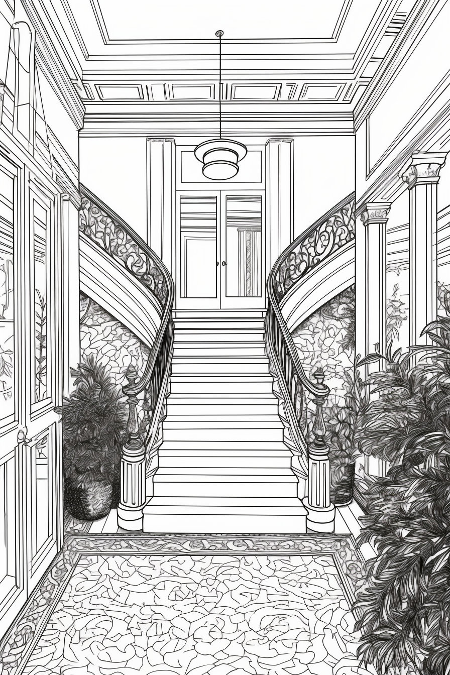 50 Mansion Colouring Pages for Adults, Amazing Patterns for Stress ...