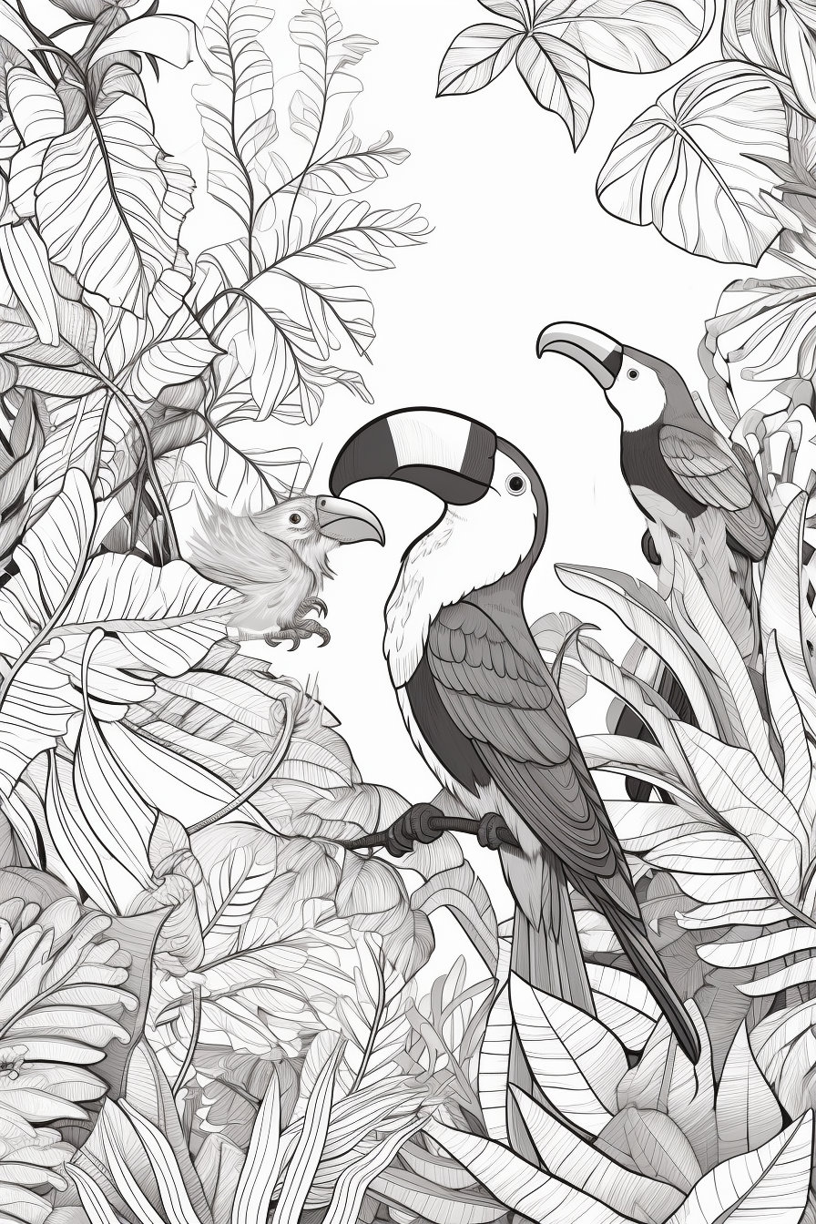 50 Rainforest Animals Colouring Pages, Amazing Patterns, Adult ...