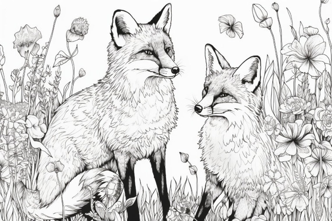 30 Foxes Colouring Pages, Amazing Patterns, Adult Colouring Book ...