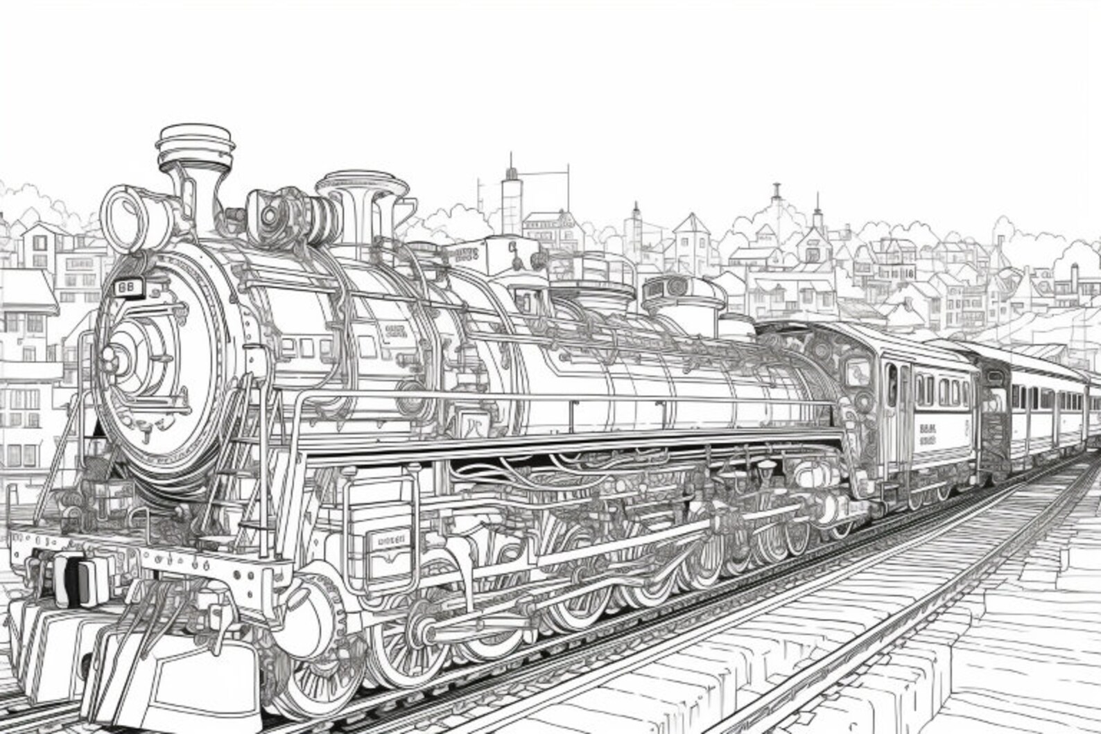 30 Trains Colouring Pages, Amazing Patterns, Adult Colouring Book ...