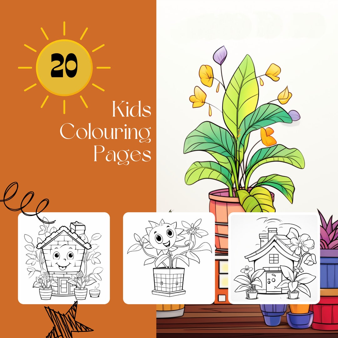 20 House Plant Kids Colouring Pages Amazing Patterns Kids - Etsy UK