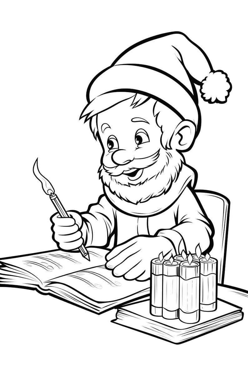 20 Santa Checking His List Kids Colouring Pages, Amazing Patterns, Kids ...