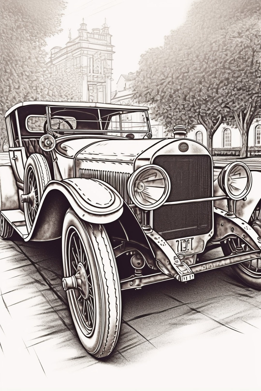 50 Vintage Car Colouring Pages Amazing Patterns Adult - Etsy