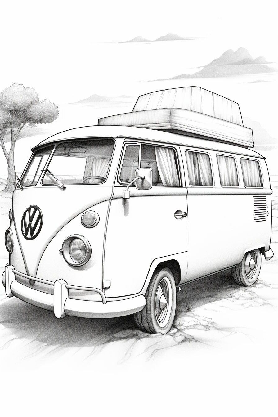 20 Vw Camper Van Kids Colouring Pages, Amazing Patterns, Kids Colouring ...