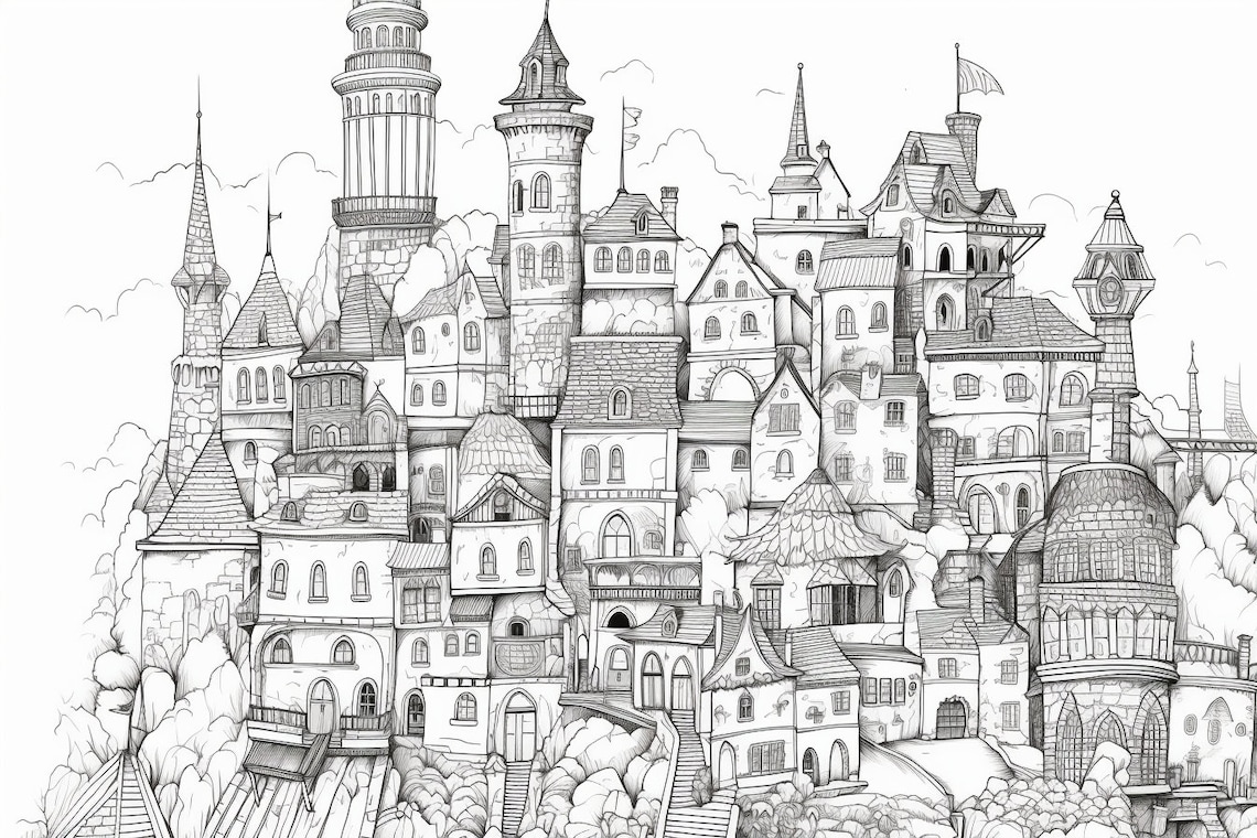 30 Castles Colouring Pages Amazing Patterns Adult Colouring - Etsy