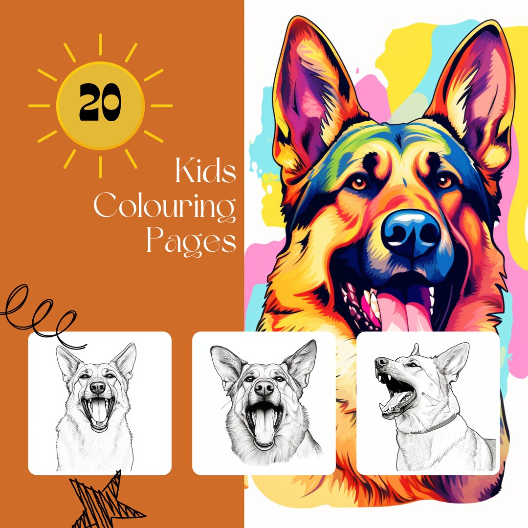 20 German Shepherd Kids Colouring Pages, Amazing Patterns, Kids ...