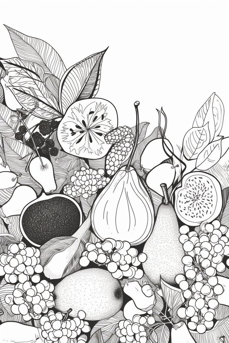50 Fruit Colouring Pages for Adults, Amazing Patterns for Stress Relief ...
