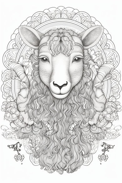 30 Sheep Colouring Pages, Amazing Patterns, Adult Colouring Book ...