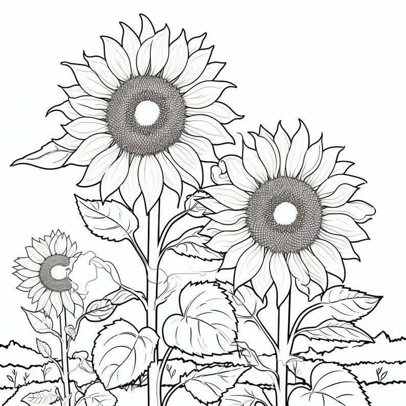 20 Sunflowers Kids Colouring Pages, Amazing Patterns, Kids Colouring ...