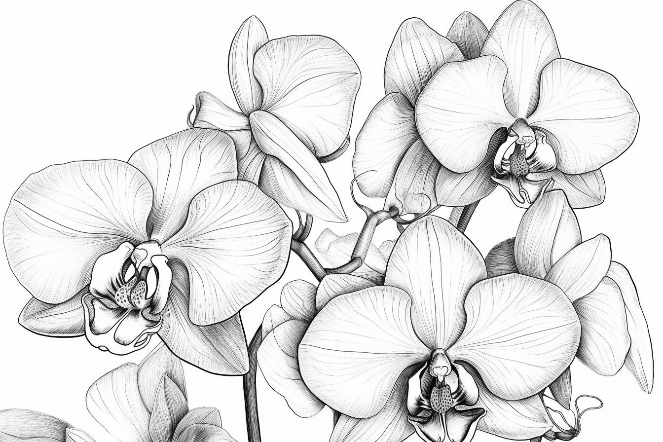 50 Orchid Flowers Colouring Pages, Amazing Patterns, Adult Colouring ...