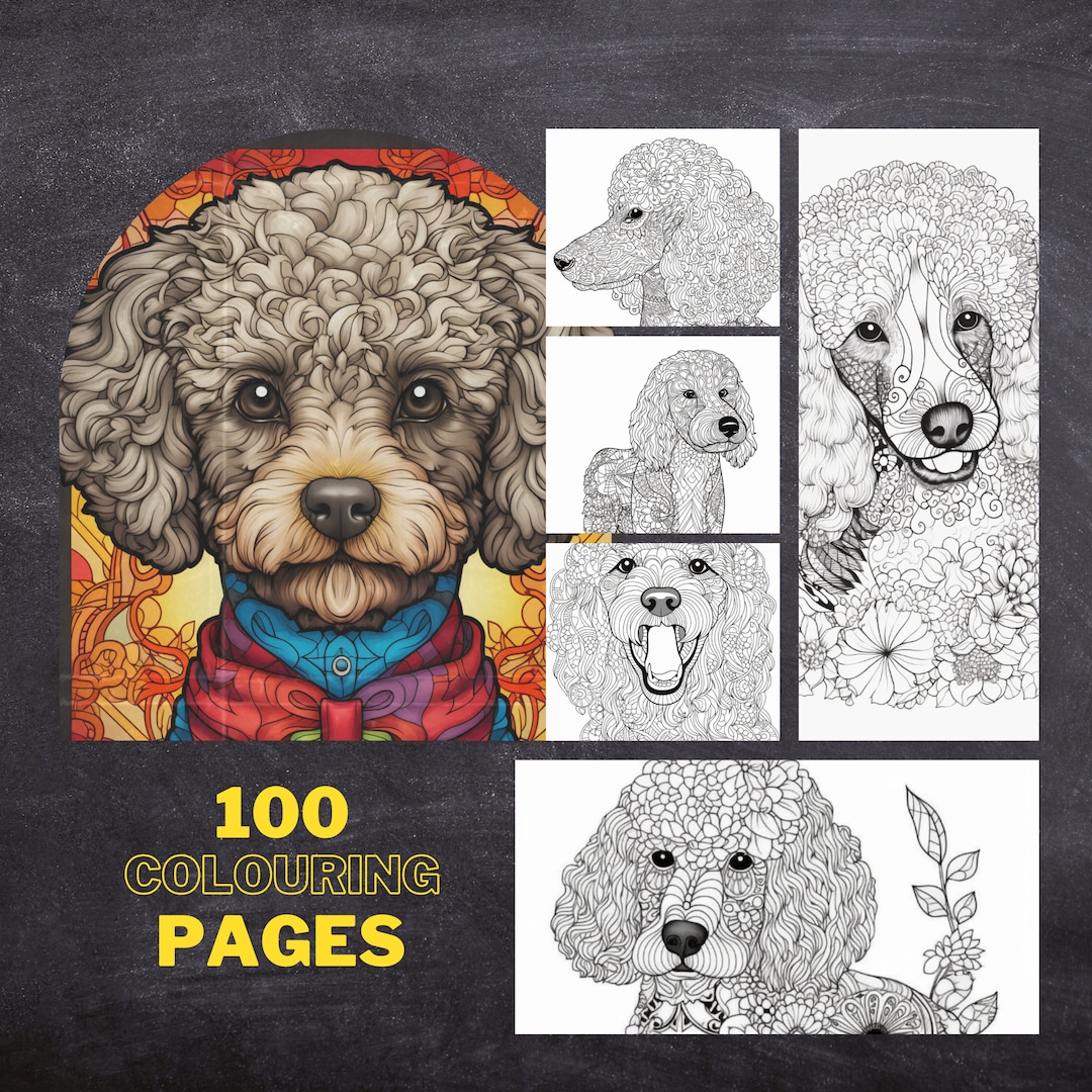 100 Poodle Mandala Colouring Pages, Amazing Patterns, Adult Colouring ...