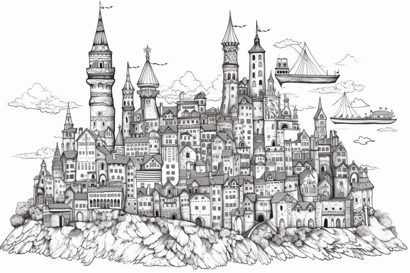 50 Castle Mandala Colouring Pages for Adults, Amazing Patterns for ...