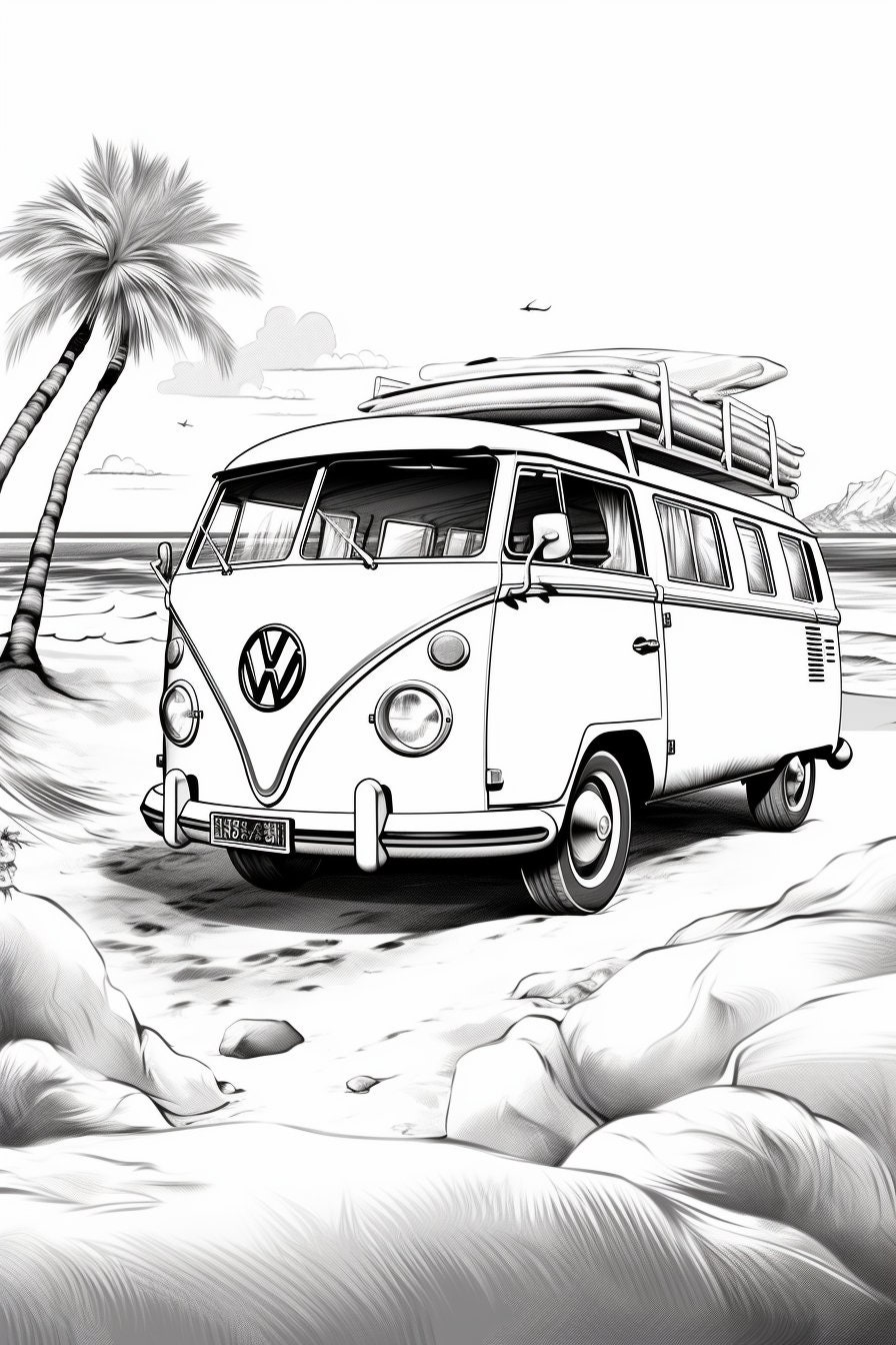 20 Vw Camper Van Kids Colouring Pages, Amazing Patterns, Kids Colouring ...
