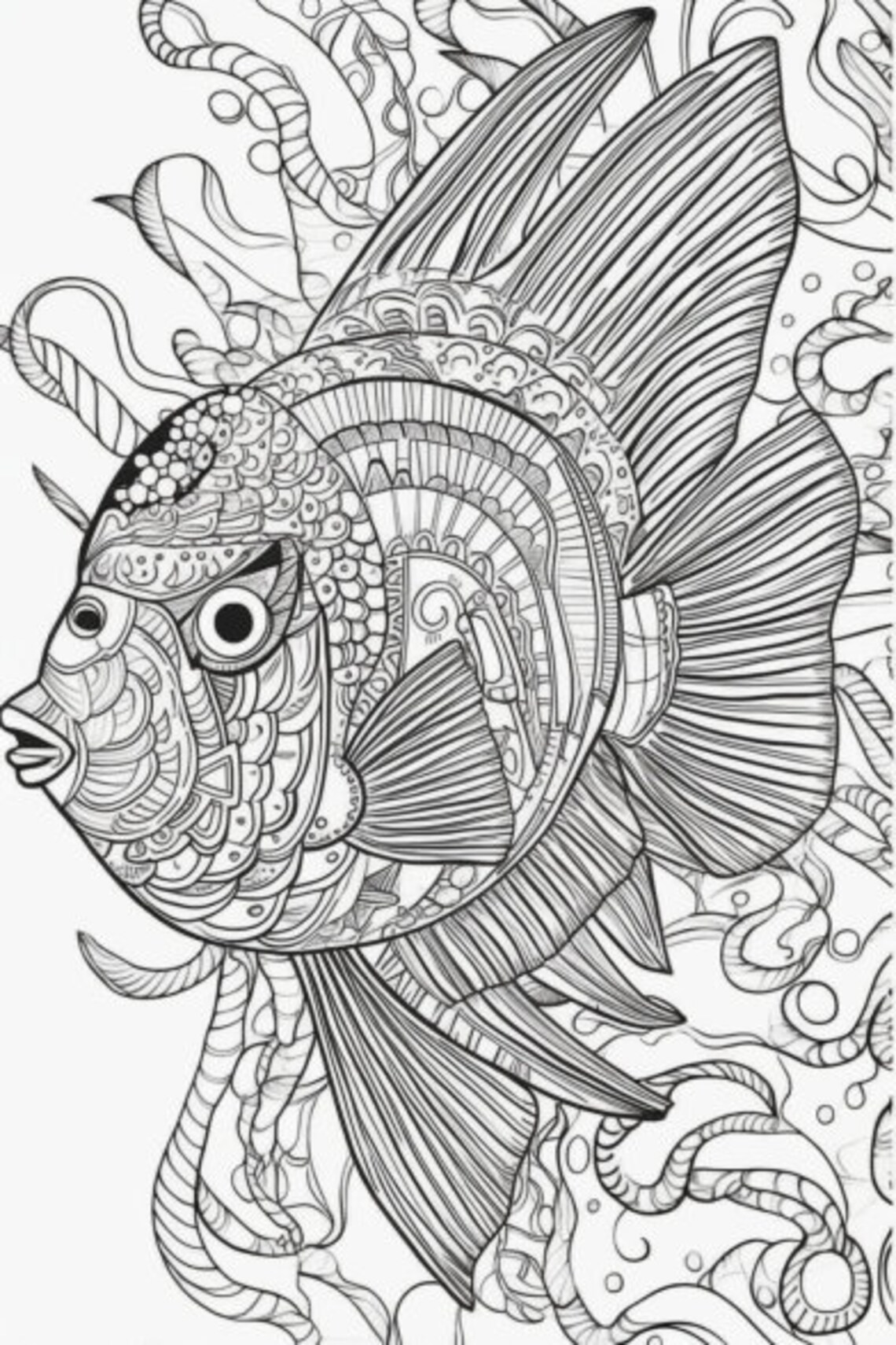 50 Fish Colouring Pages, Amazing Patterns, Adult Colouring Book ...