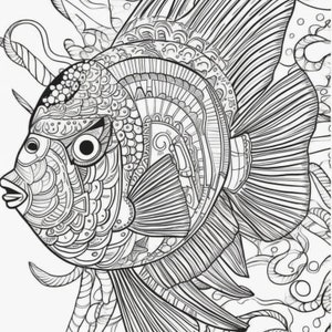 50 Fish Colouring Pages, Amazing Patterns, Adult Colouring Book ...