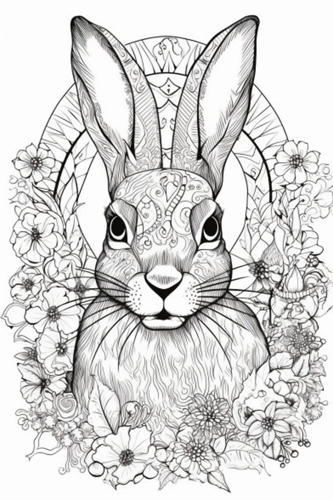 Bunny Mandala Colouring Pages: 100 Amazing Patterns Adult - Etsy