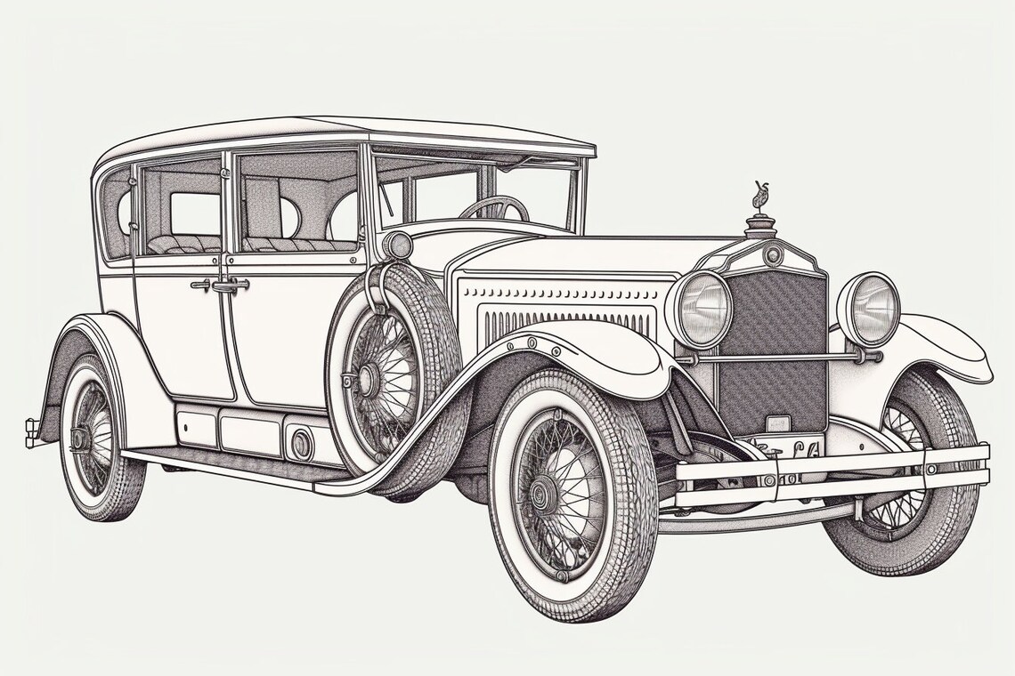 30 Vintage Cars Colouring Pages Amazing Patterns Adult - Etsy