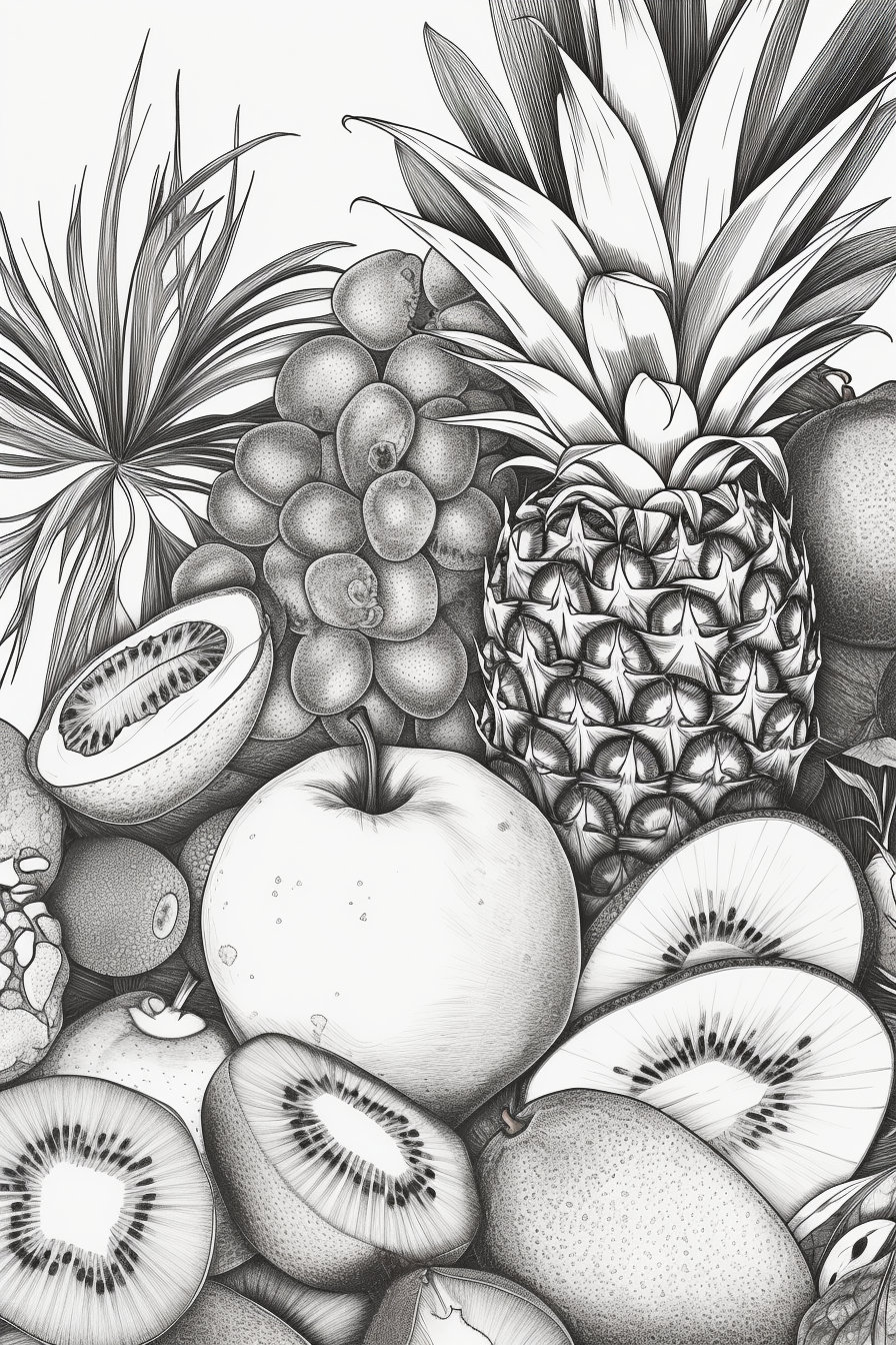 50 Fruit Colouring Pages for Adults, Amazing Patterns for Stress Relief ...