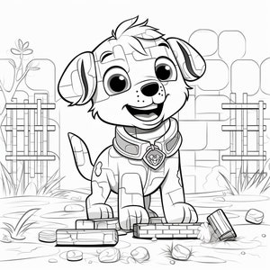 20 Kids Coloring Pages, Fun Dog Illustrations for Kids, Printable ...