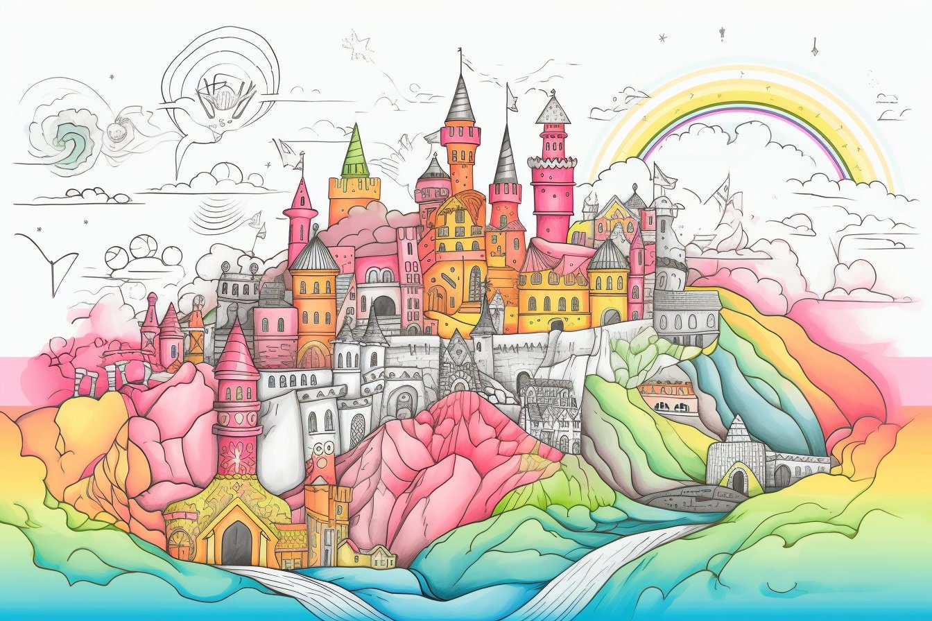 50 Castle Mandala Colouring Pages for Adults, Amazing Patterns for ...