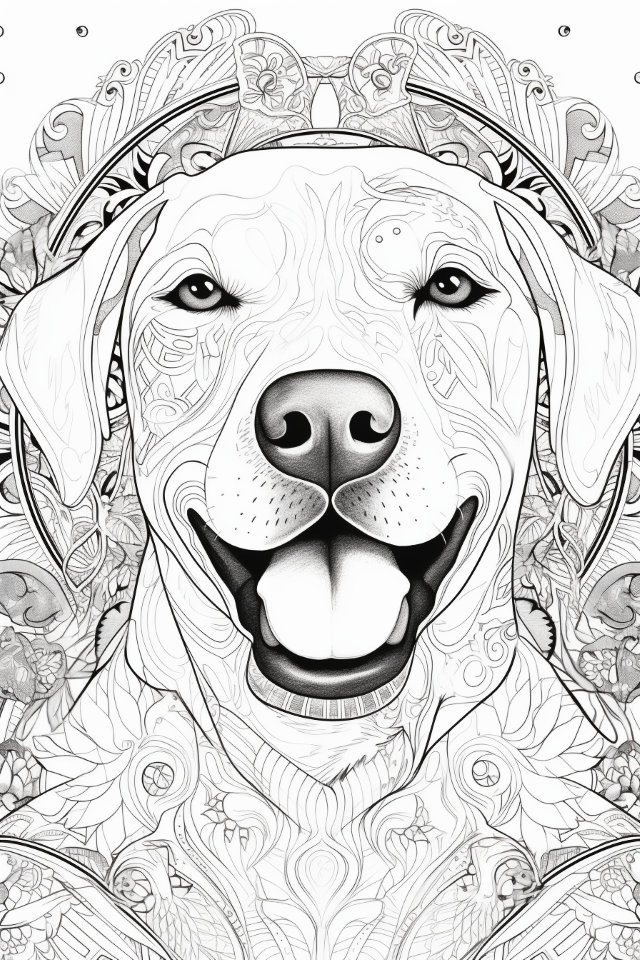 Labrador Retriever 100 Amazing Patterns Adult Colouring Book by ...