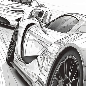 30 Sports Cars Colouring Pages, Amazing Patterns, Adult Colouring Book ...