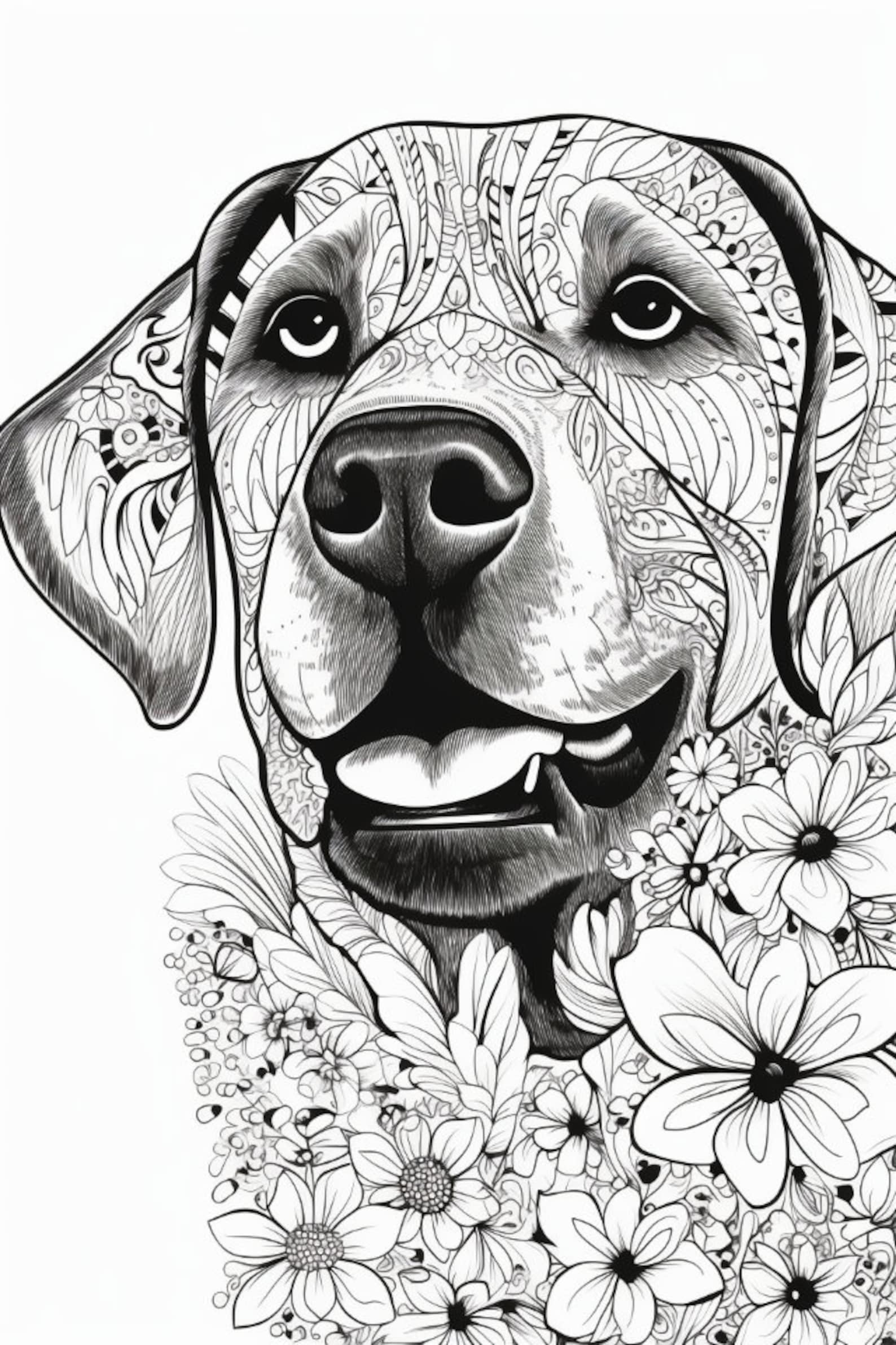 30 Labradors Colouring Pages, Amazing Patterns, Adult Colouring Book ...