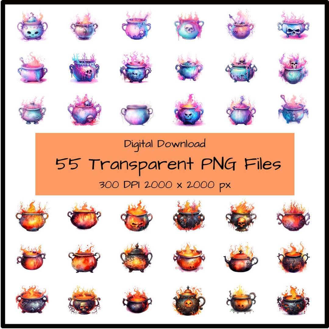 Pastel Cauldron Halloween Clipart Halloween Horror Scary - Etsy
