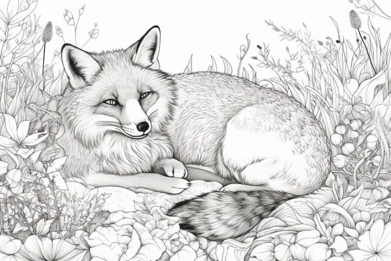 50 Foxes: Adorable Colouring Pages for Kids and Adults Hours of Fun for ...